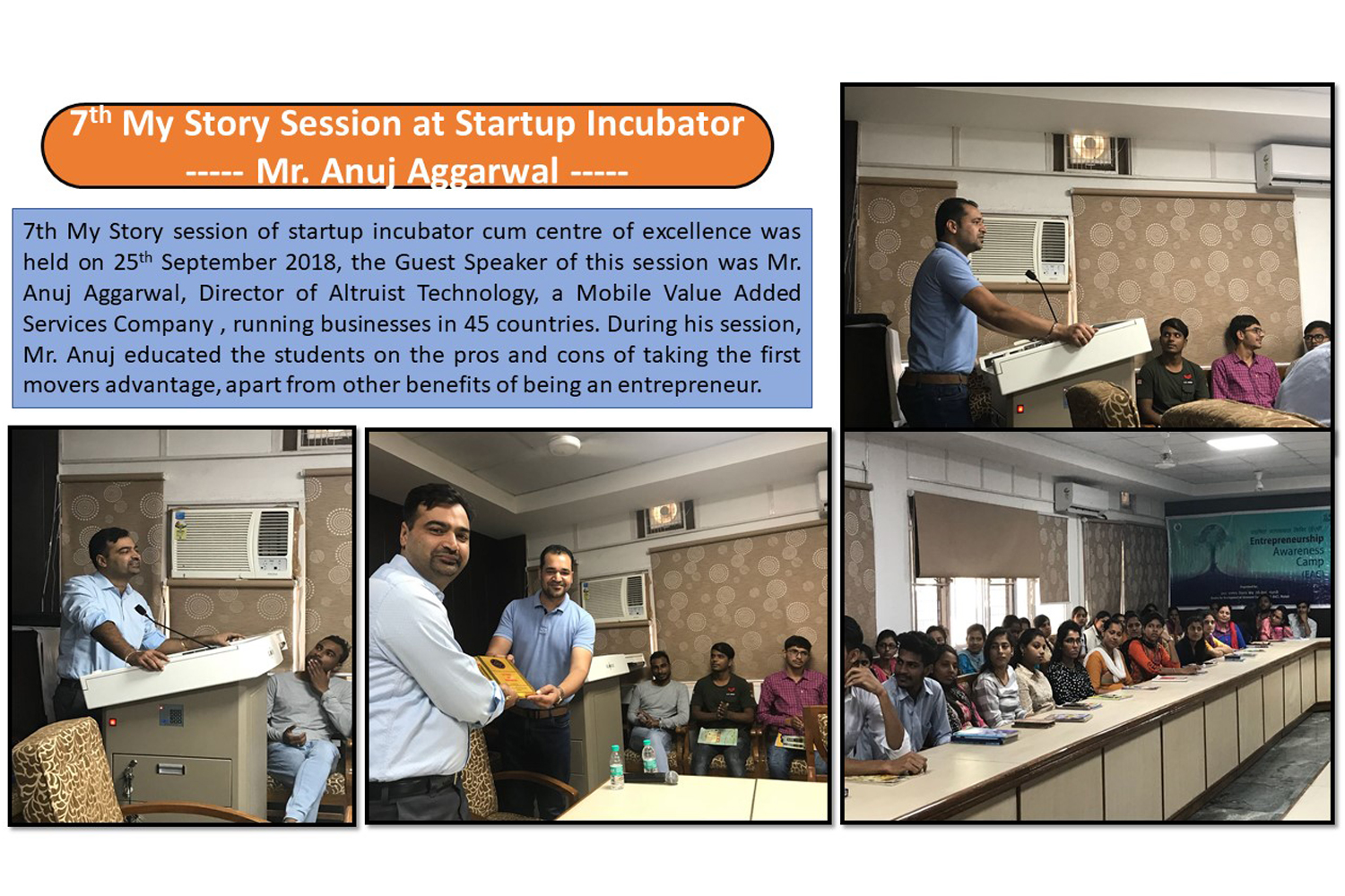 7th my Story Session (Mr. Anuj Aggarwa) - SACC- Startup Accelerator ...