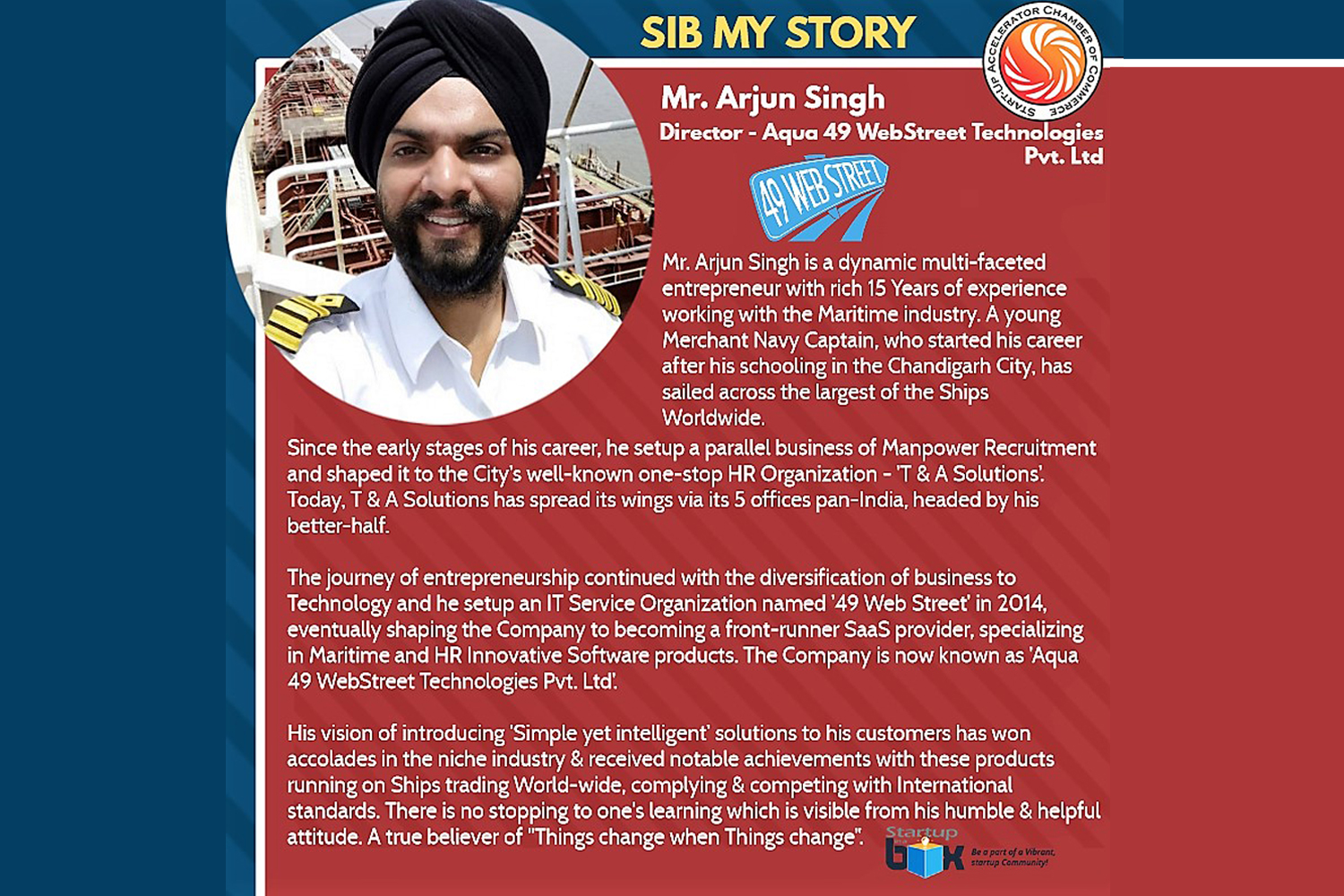 SIB My Story of Mr. Arjun Singh Kalra - SACC- Startup Accelerator ...