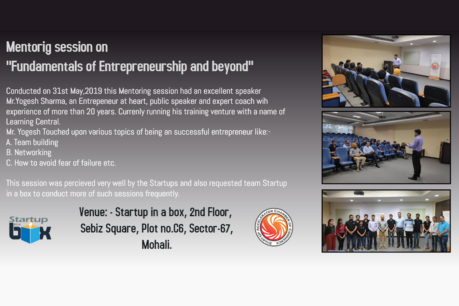 Mentoring Session - (Fundamentals of Entrepreneurship and Beyond) - SACC- Startup Accelerator ...