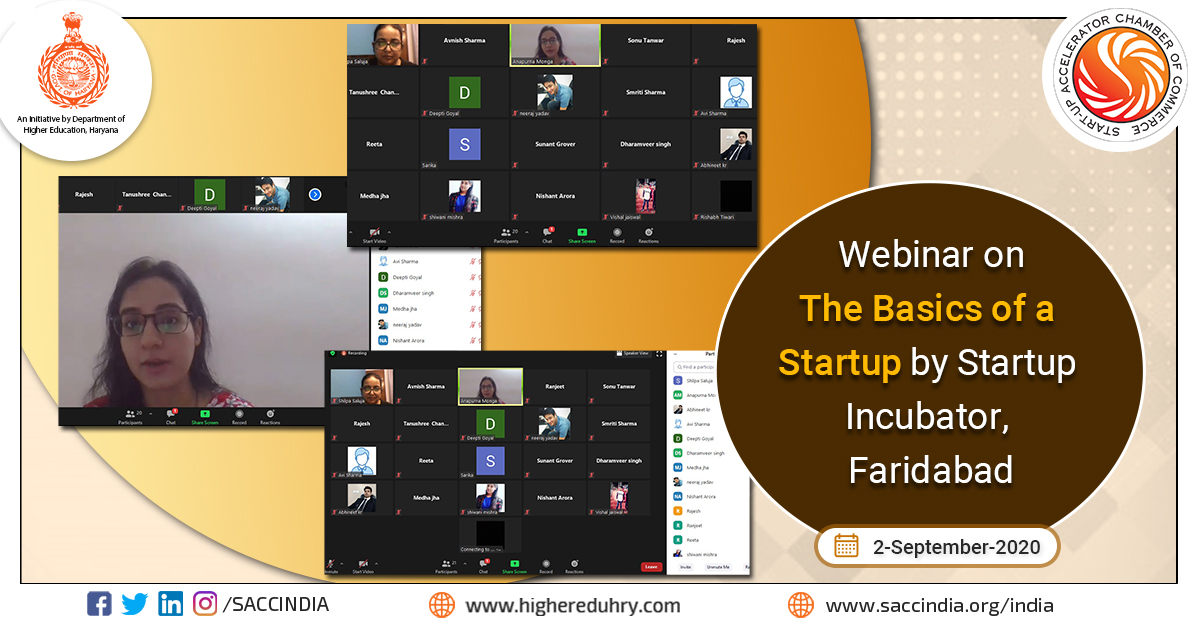 Webinar on The basics of a startup by Startup Incubator, Faridabad - SACC- Startup Accelerator ...