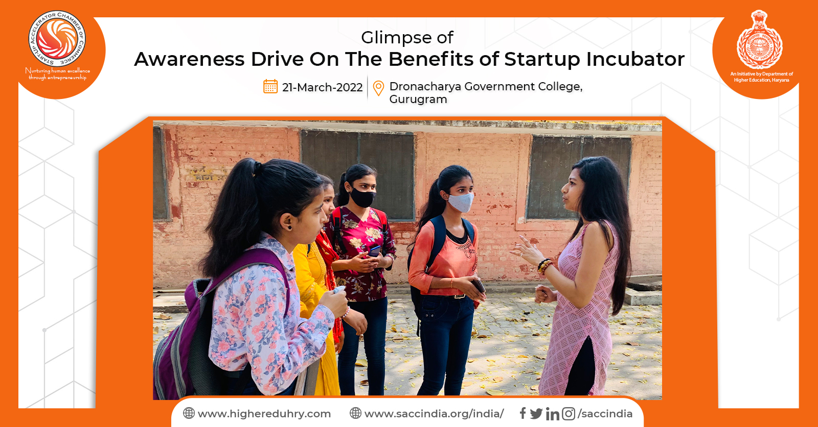 Awareness Drive On The Benefits of Startup Incubator, Gurugram - SACC ...